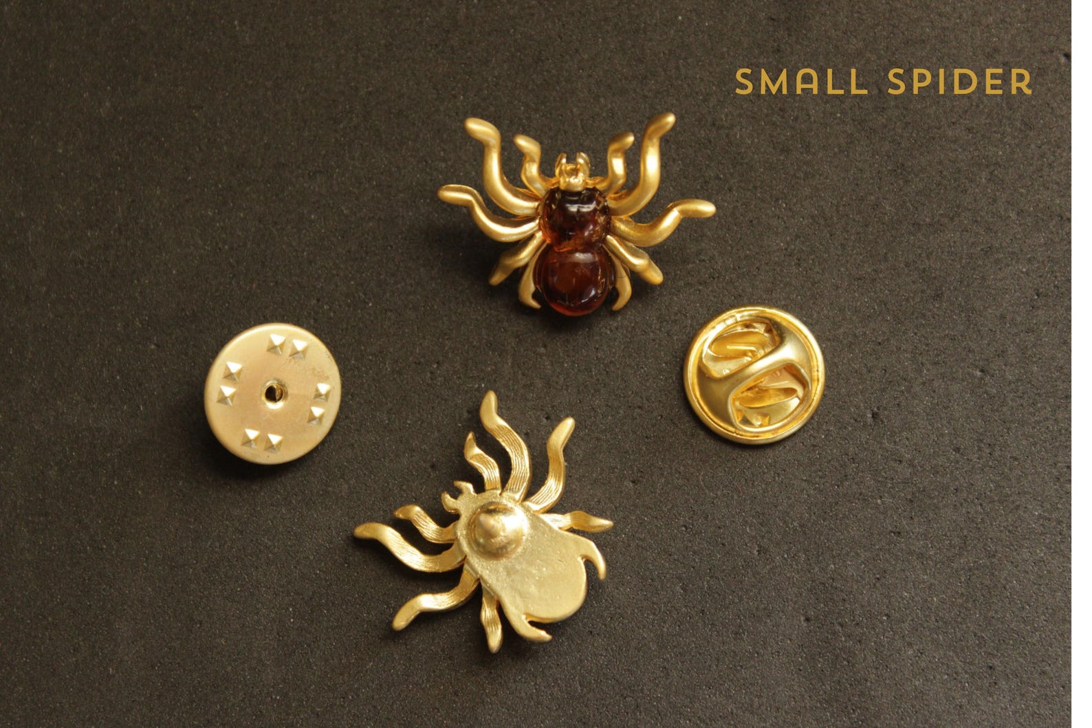 Vintage Gold Spider Brooch Amber Jelly Belly Brooches Choose From a ...