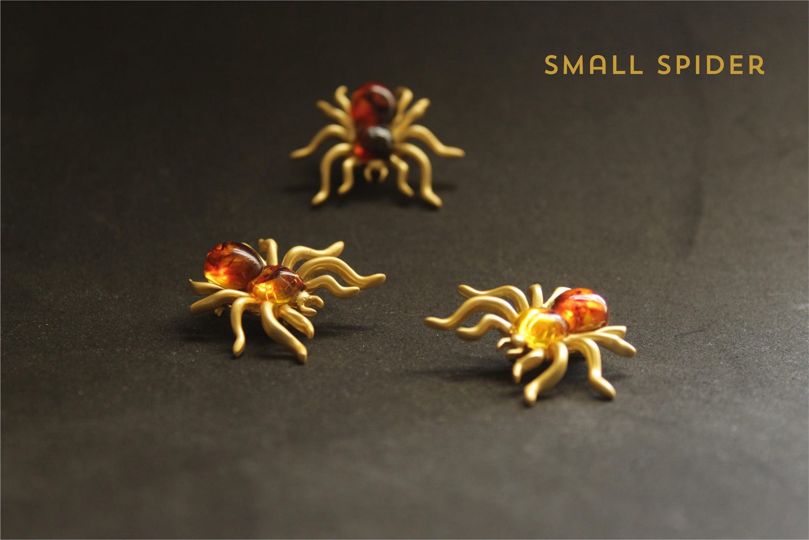 Vintage Gold Spider Brooch Amber Jelly Belly Brooches Choose From a ...