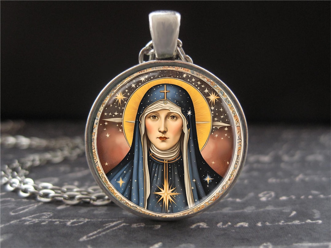 St. Hildegard of Bingen Medal Sibyl of the Rhine Mystic Art Necklace ...