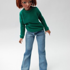 Long Wide Gen Z Jeans Pants Realistic for MSD BJD Minifee Doll 1/4 ...