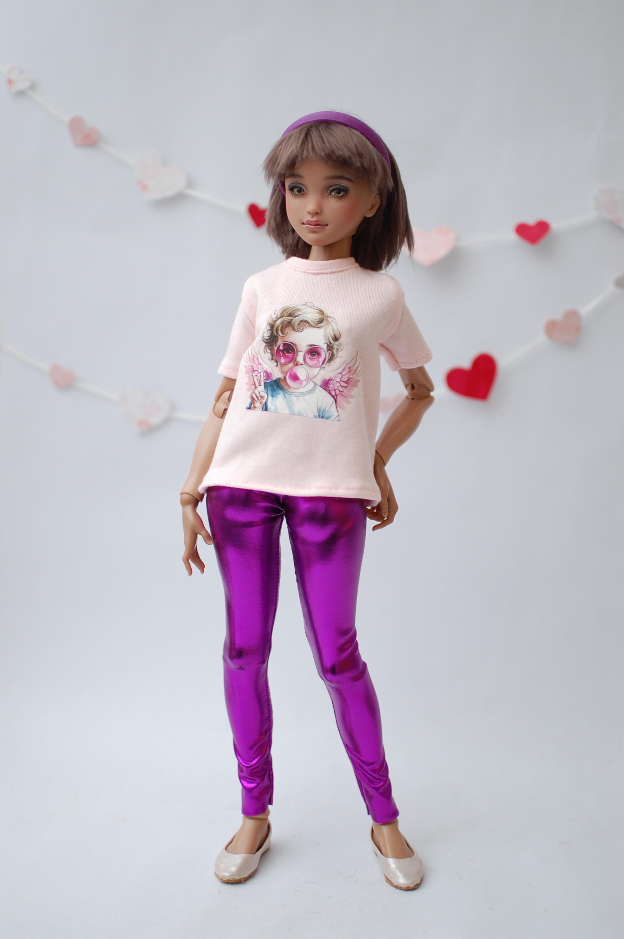 Purple Holo Holographic Shiny Stretchy Leggings Pants for MSD Minifee ...