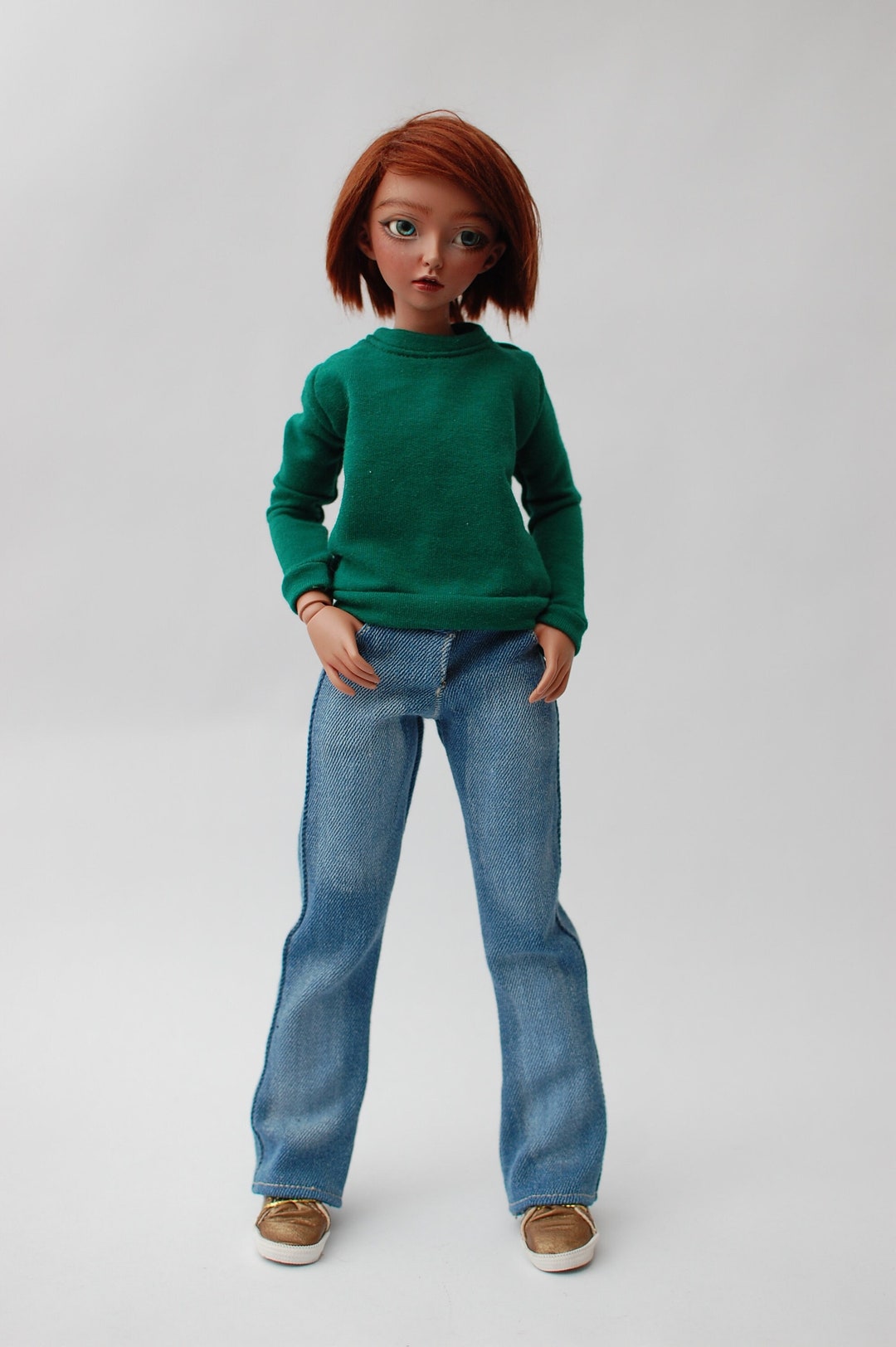 Long Wide Gen Z Jeans Pants Realistic for MSD BJD Minifee Doll 1/4 ...