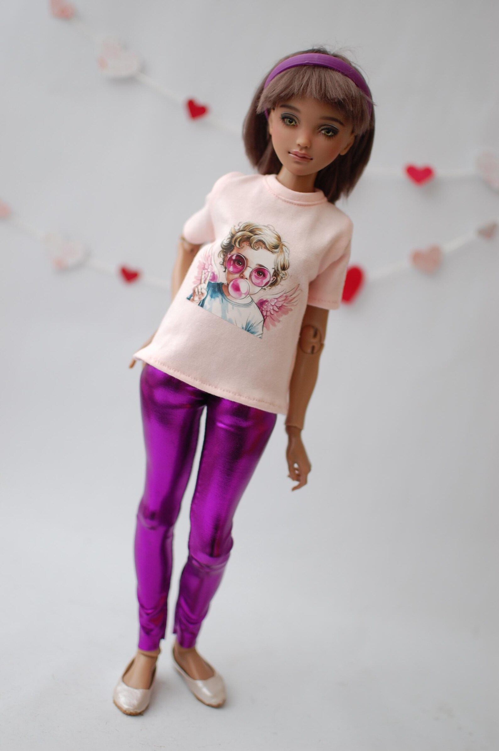 Purple Holo Holographic Shiny Stretchy Leggings Pants for MSD Minifee ...