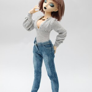 BJD Doll Off-shoulder Bodysuit Body Gray for 1/4 Scale Msd Minifee Fr16 ...