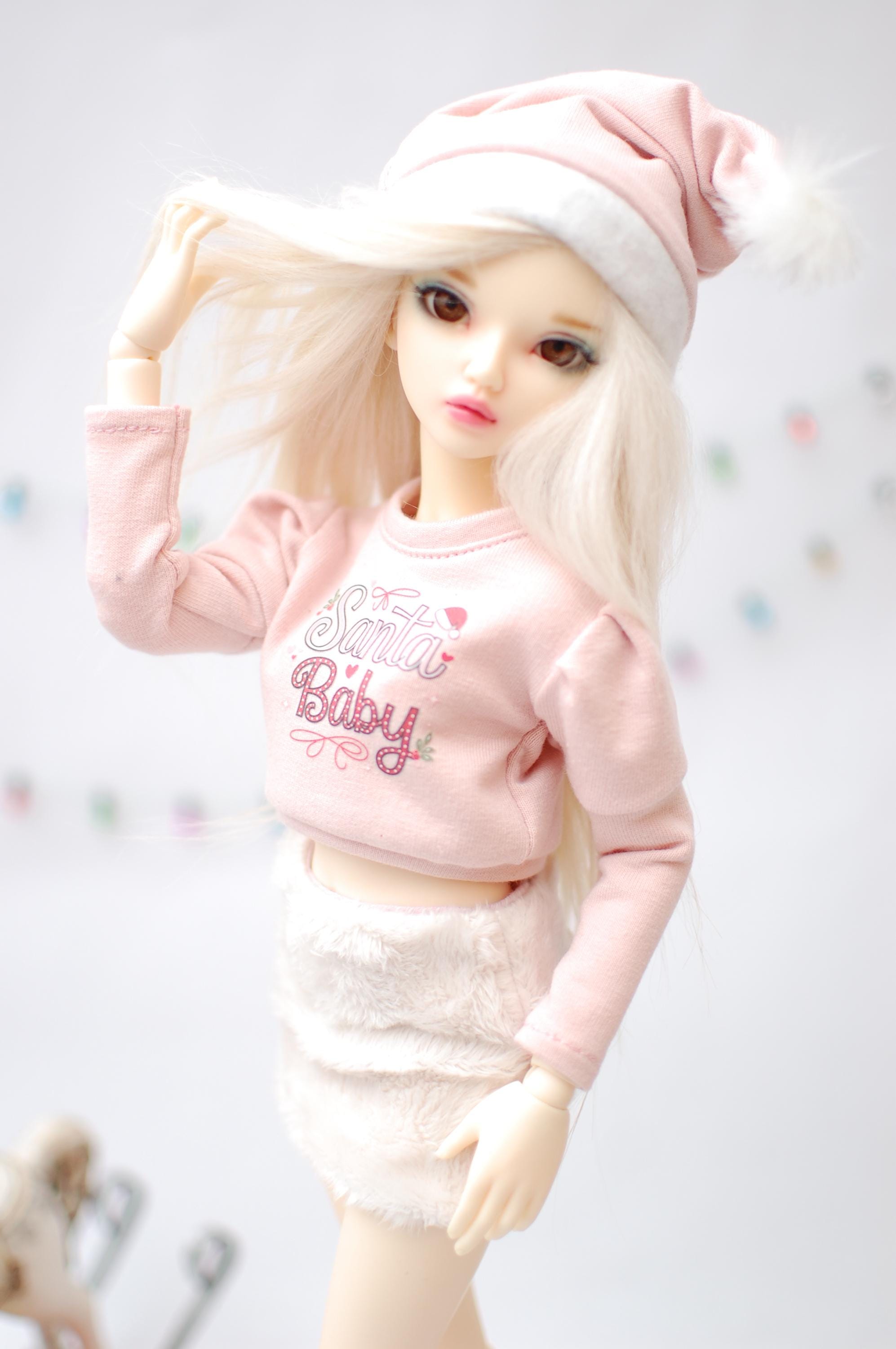 Santa Claus Christmas Red Pink Hat for 1/4 Scale Msd Dolls Minifee ...