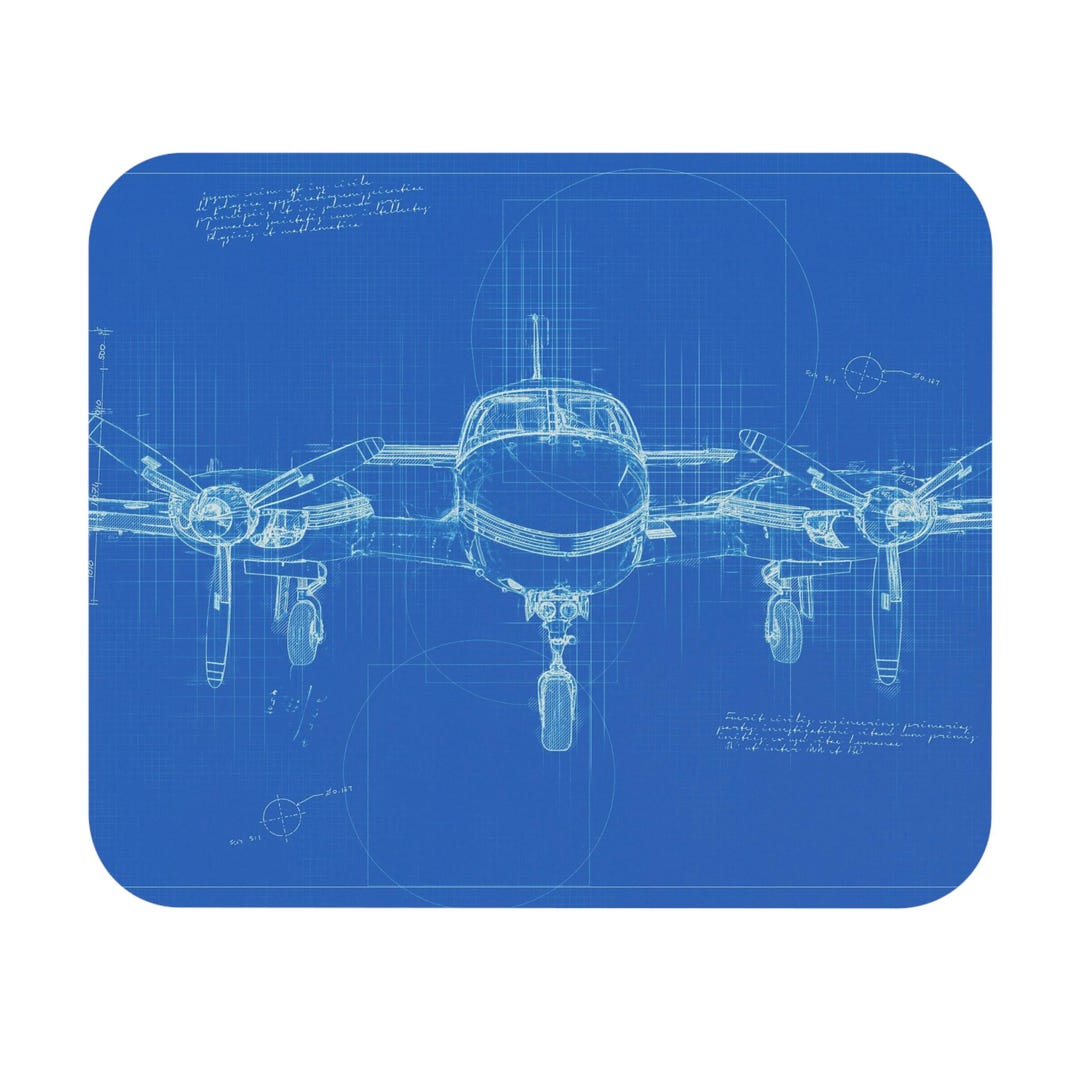 Aviation Blueprint Mouse Pad | Unique Desk Accessories for Pilots ...