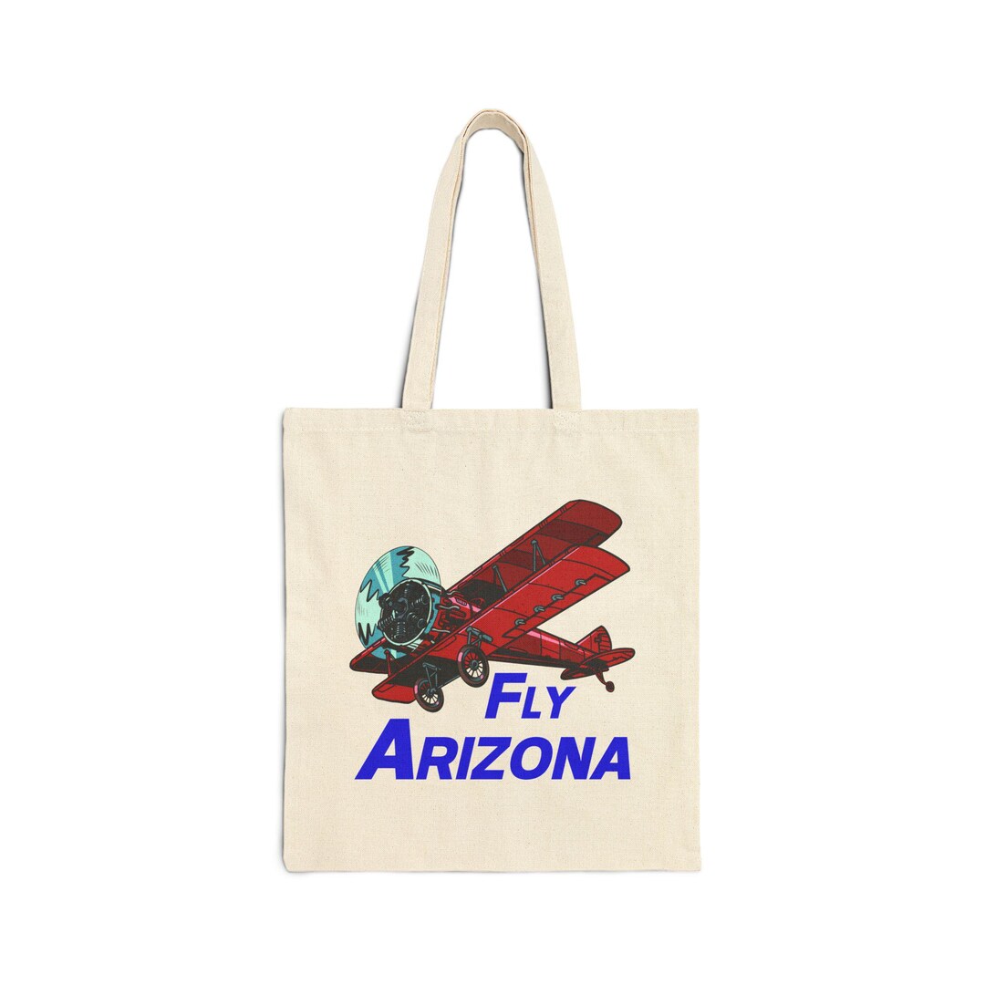 Fly Arizona Cotton Canvas Tote Bag, Eco-friendly Shopping Bag, Travel ...