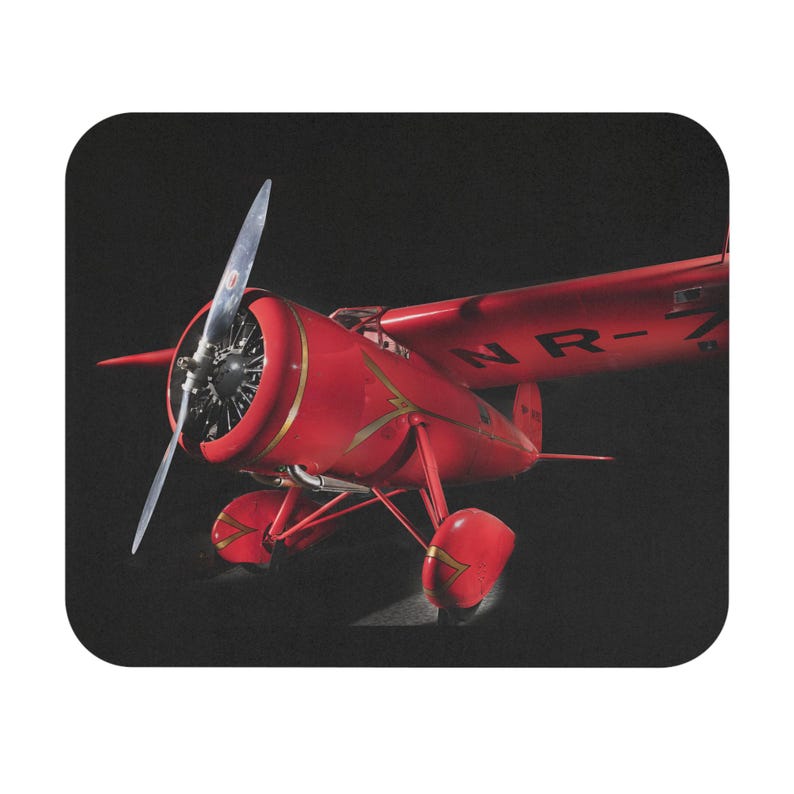 Vintage Amelia Earhart Red Airplane Mouse Pad, Aviation Lover Gift ...
