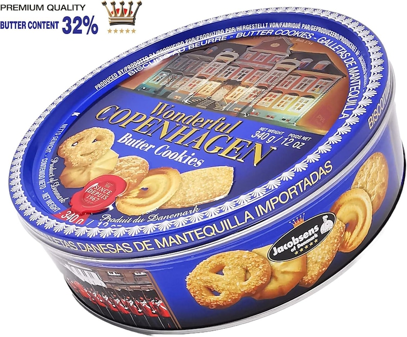 Danish Butter Cookies: Jacobsens Copenhagen Tin (340g) - Etsy