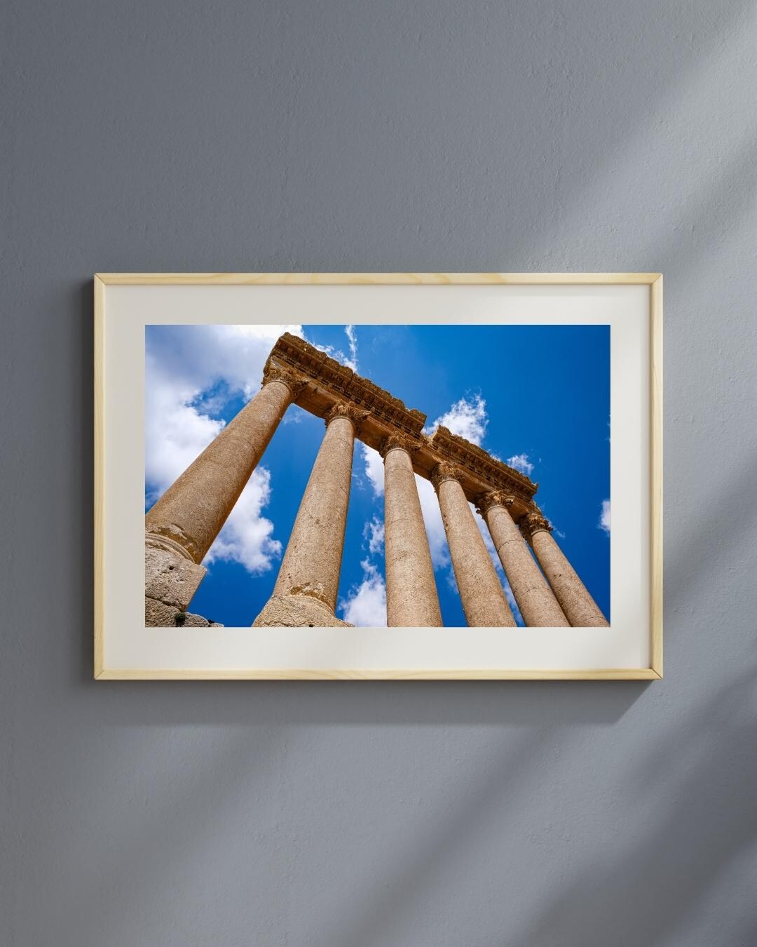 Ancient Roman Columns Under Blue Sky – Architectural Fine Art Print ...