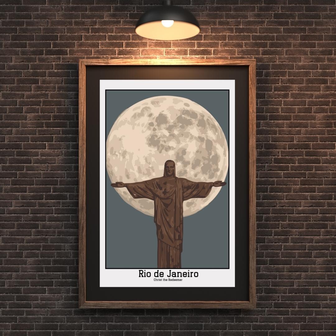 Christ the Redeemer Poster - Rio De Janeiro Landmark Art Print - Etsy