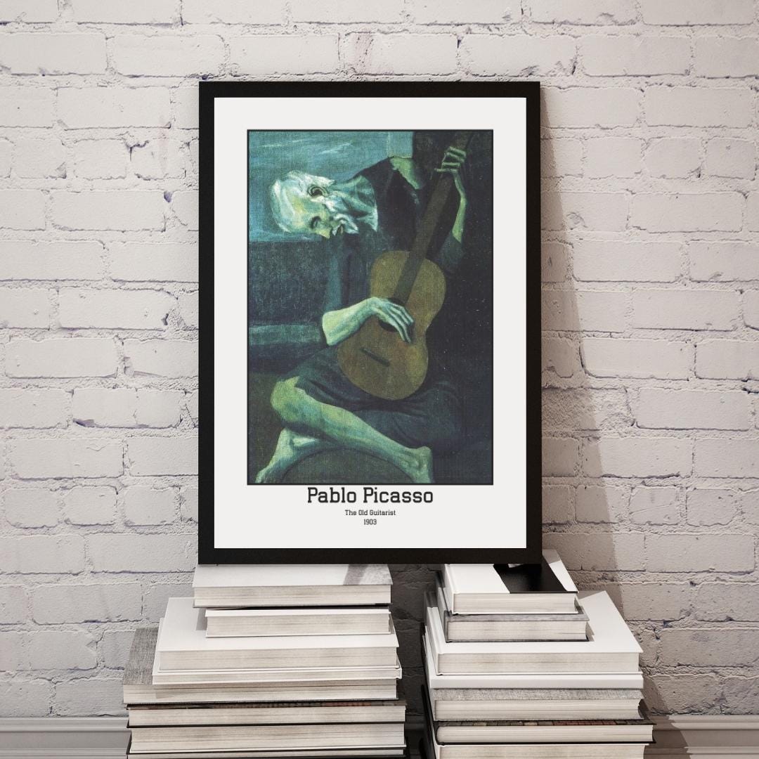 The Old Guitarist by Pablo Picasso - Emotional Blue Period Art Print ...