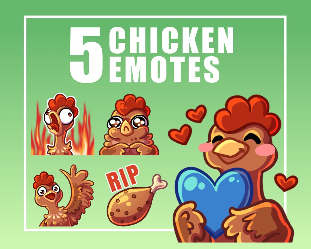 5 Chicken Emotes for Twitch and Discord Livestream Brown Funny Cute - Etsy