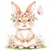 13 Watercolor Cute Bunny Clipart, Transparent Background PNG for ...