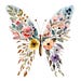 10 Boho Butterfly Clipart, Watercolor Floral PNG, Digital Download for ...