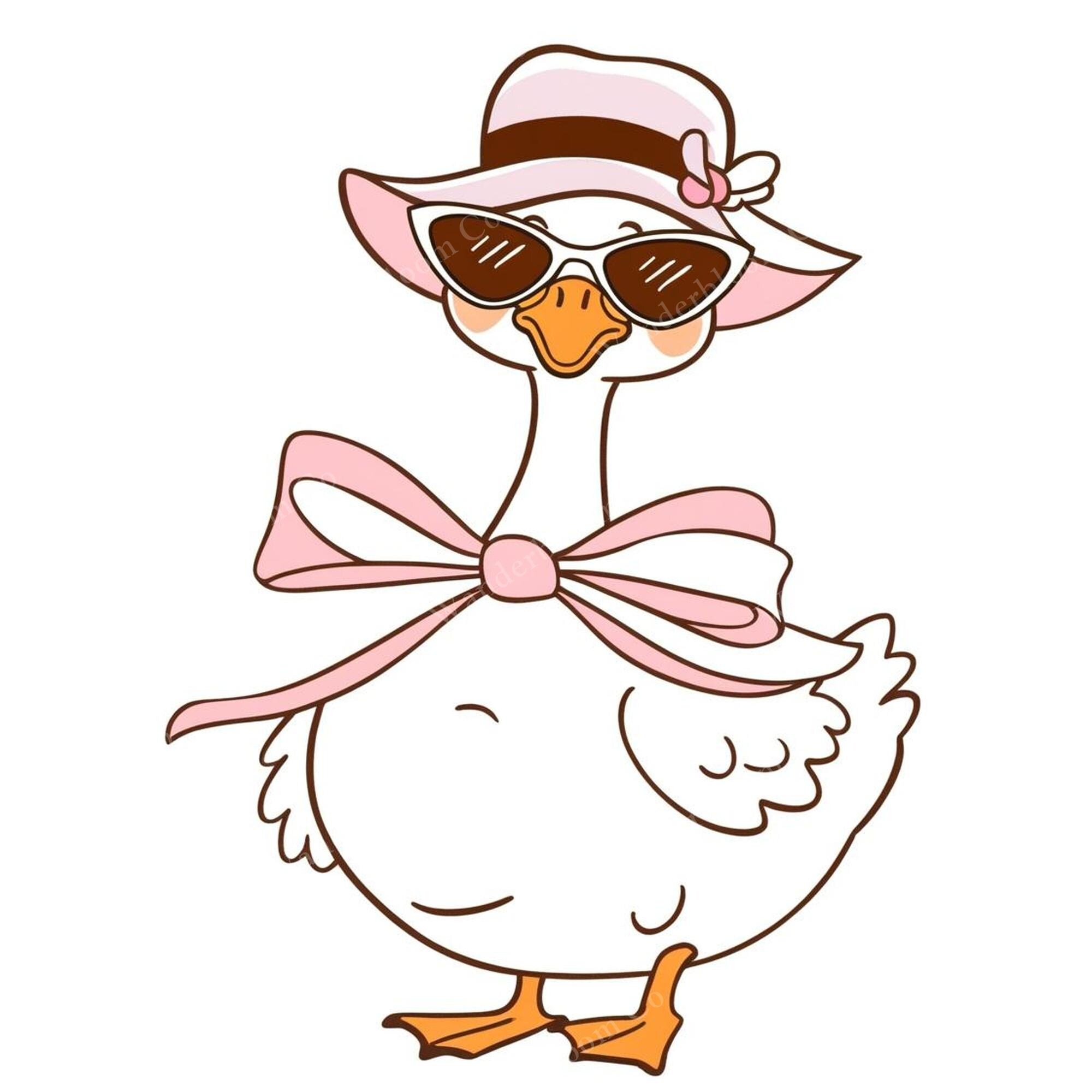 21 Silly Goose Clipart Set PNG JPG, Adorable Goose Illustrations ...