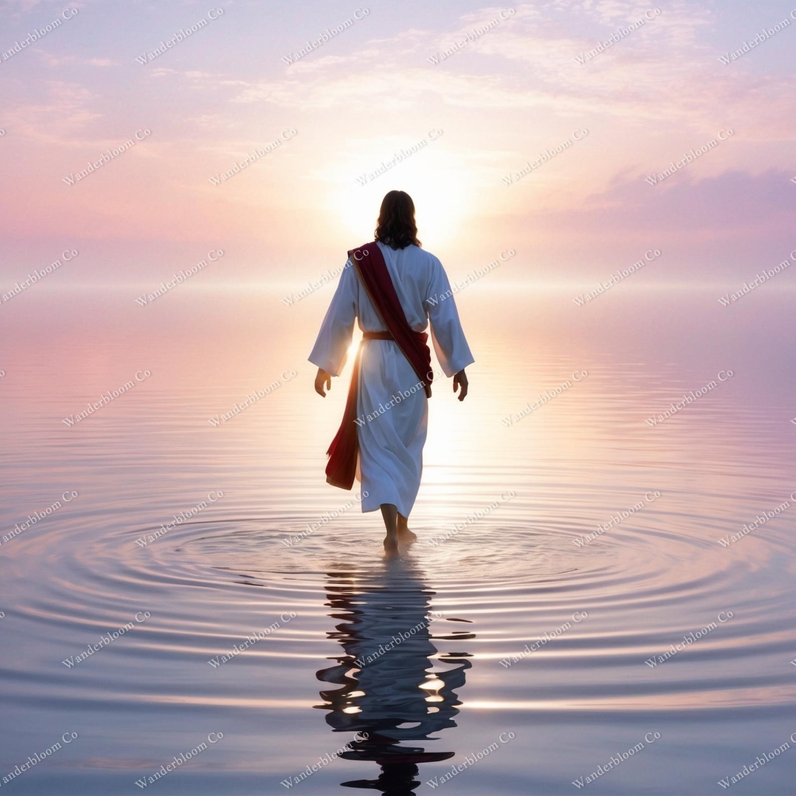 10 Jesus Walking on Water Clipart, Inspirational Christian Art Print ...