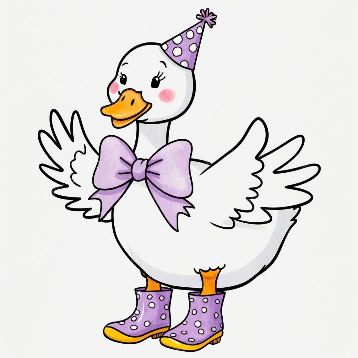 21 Silly Goose Clipart Set PNG JPG, Adorable Goose Illustrations ...