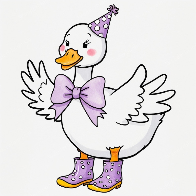 21 Silly Goose Clipart Set PNG JPG, Adorable Goose Illustrations ...