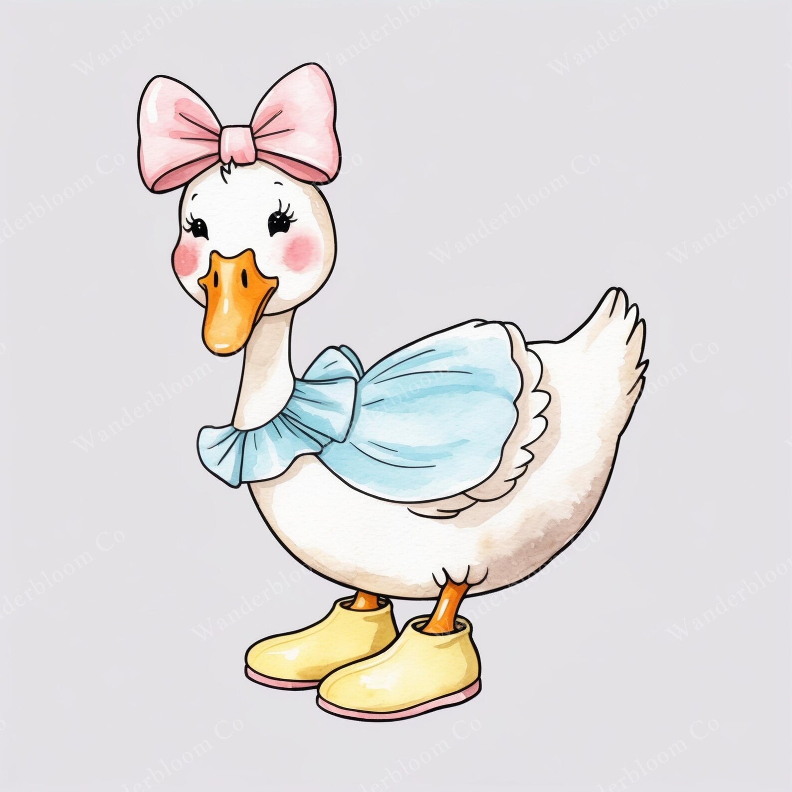 21 Silly Goose Clipart Set PNG JPG, Adorable Goose Illustrations ...