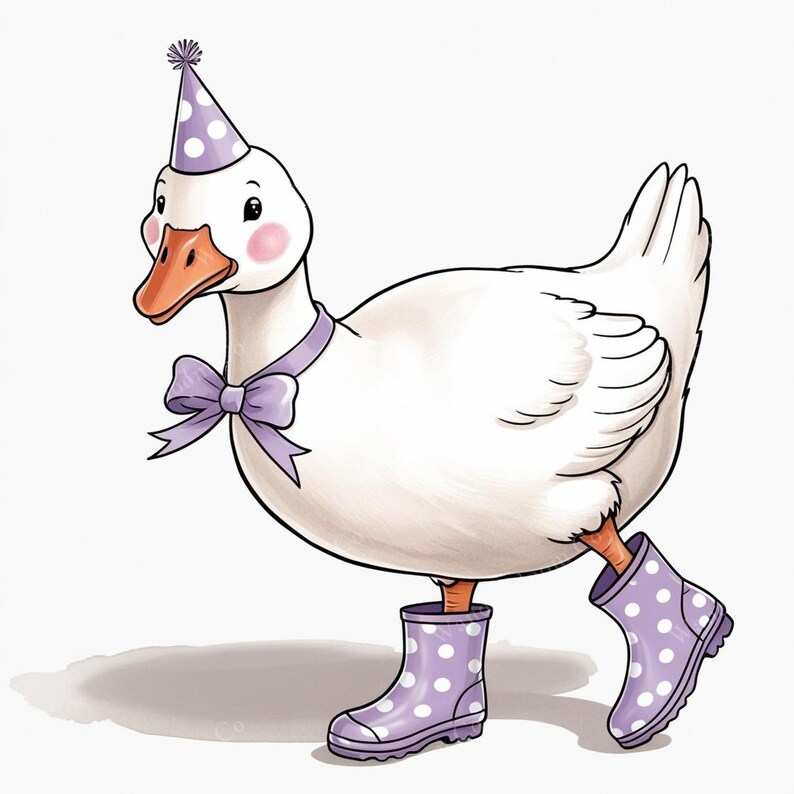 21 Silly Goose Clipart Set PNG JPG, Adorable Goose Illustrations ...