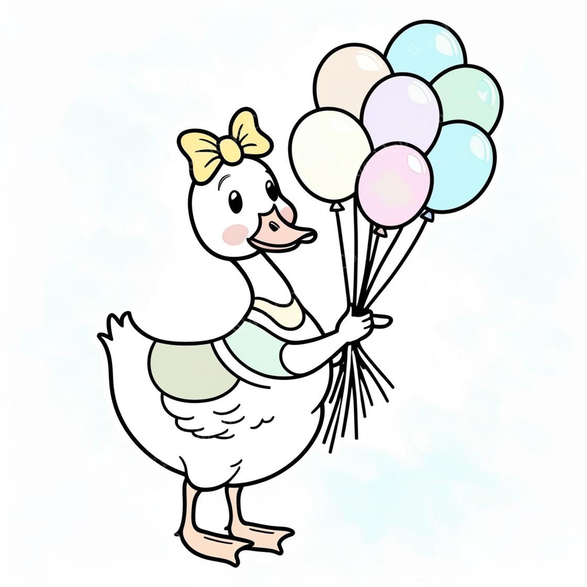 21 Silly Goose Clipart Set PNG JPG, Adorable Goose Illustrations ...