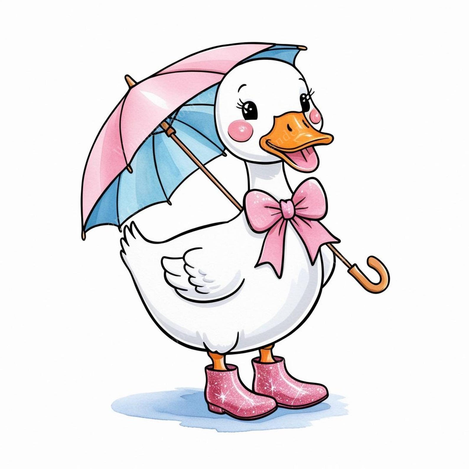 21 Silly Goose Clipart Set PNG JPG, Adorable Goose Illustrations ...