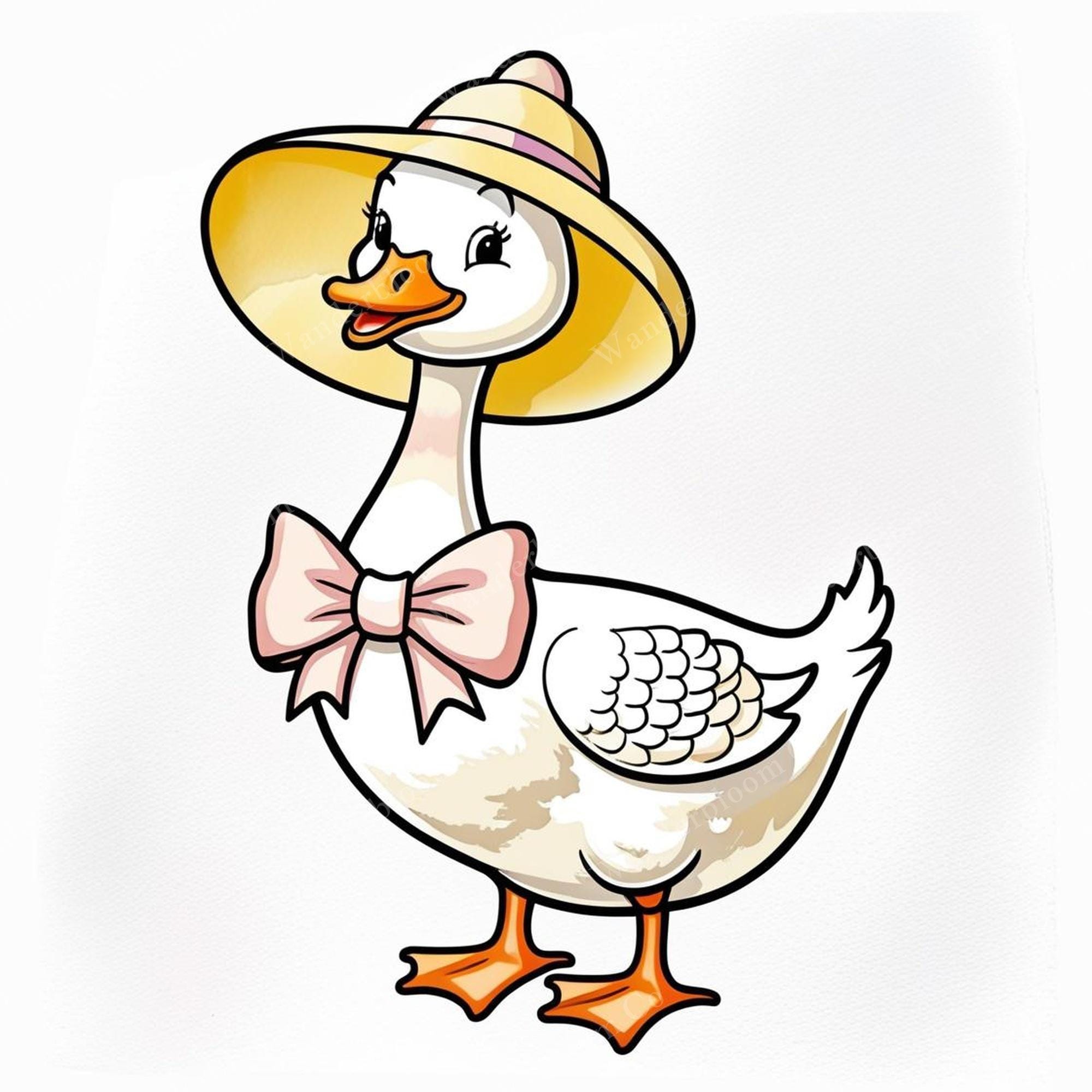 21 Silly Goose Clipart Set PNG JPG, Adorable Goose Illustrations ...