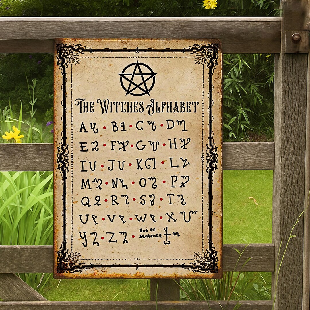 The Witch Alphabet Sign, Witch Poster, Witchcraft Poster, Witch Print ...