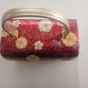 Vintage Japanese Red Brocade Kimono Handbag – Sakura Floral Pattern ...