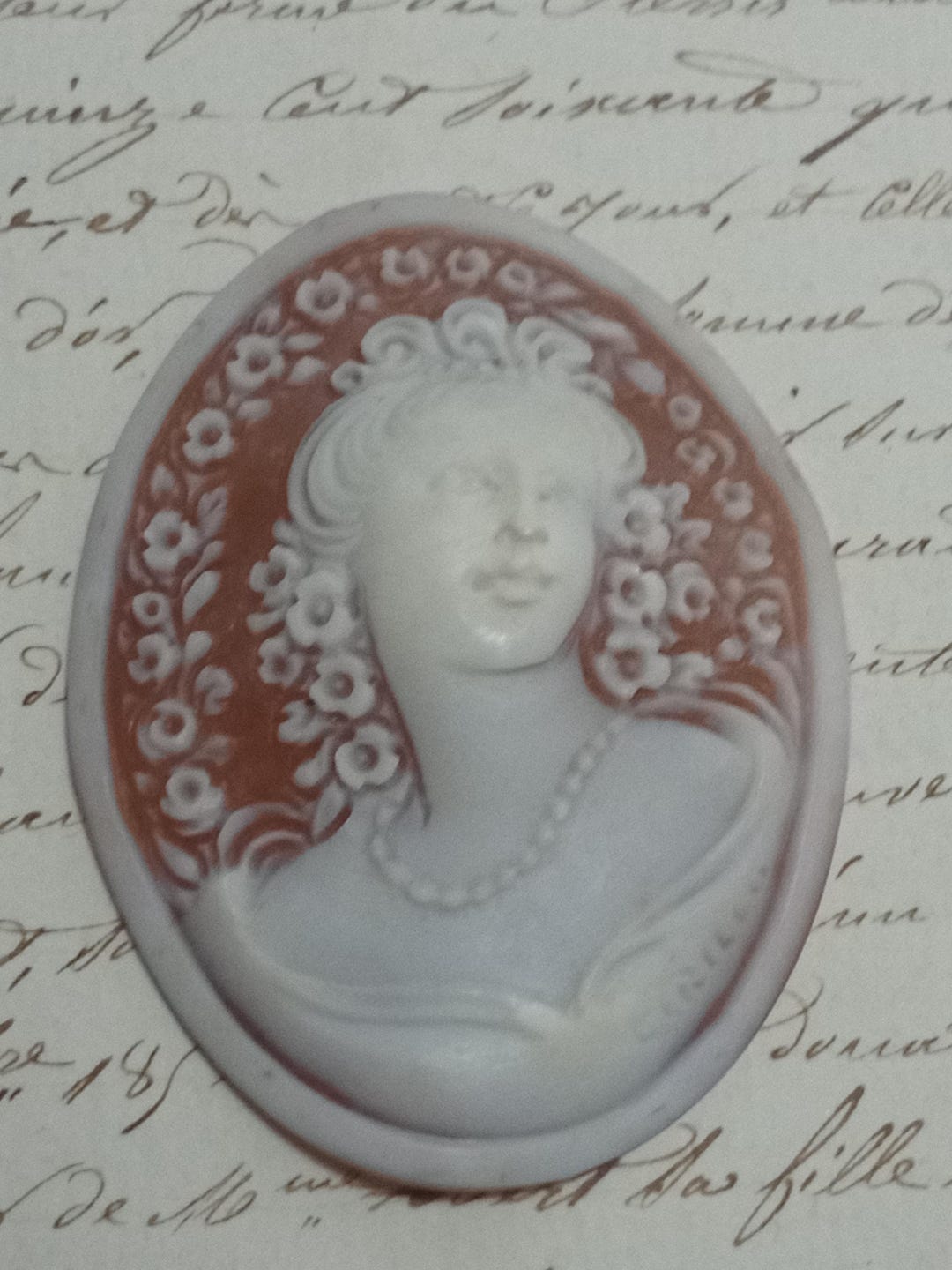 Signed Cirillo Cameo “diluia” – Rare Frontal Portrait in Sardonyx ...