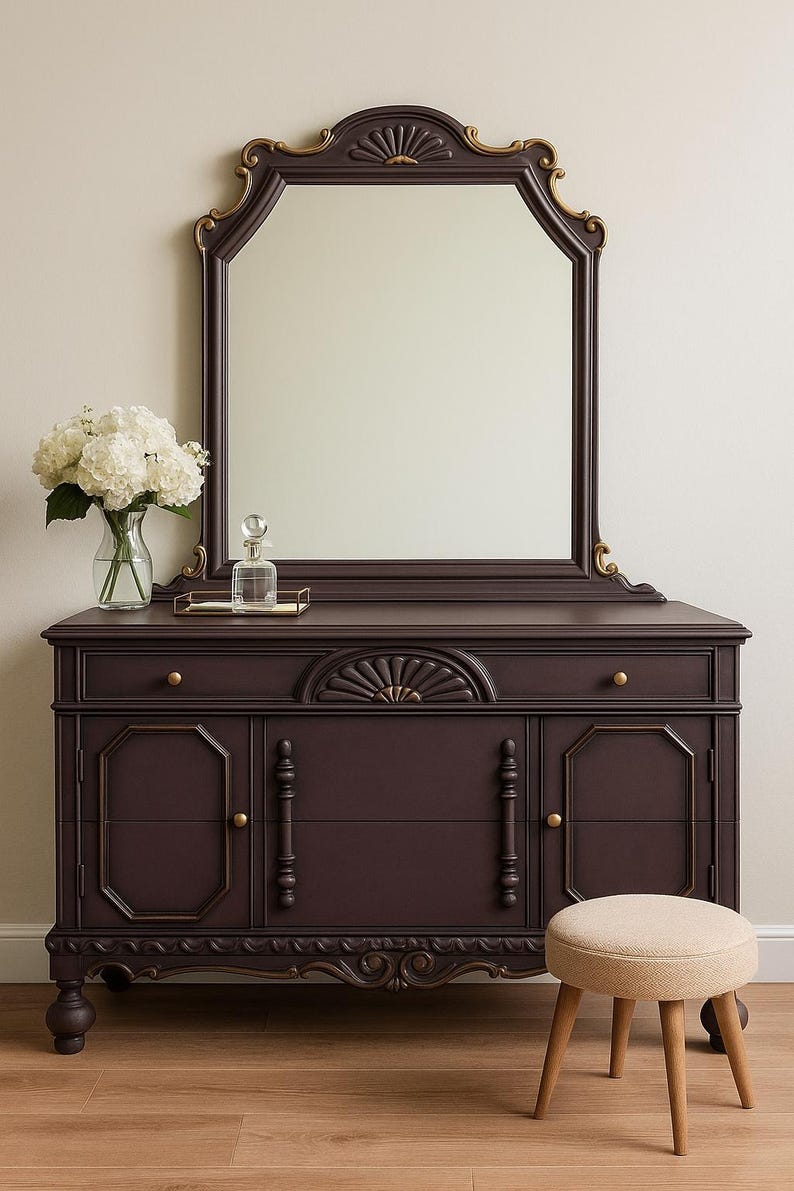 Walkwood Furniture Exclusive-the Marcelline – Vintage Dresser & Mirror ...