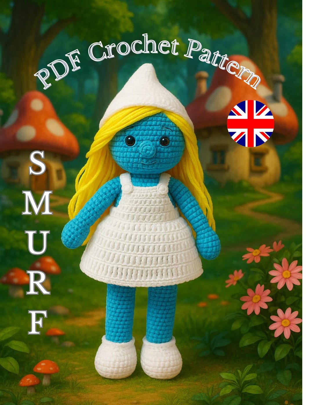 Smurfette Crochet Doll Pattern: Amigurumi PDF Tutorial (30cm Tall) - Etsy