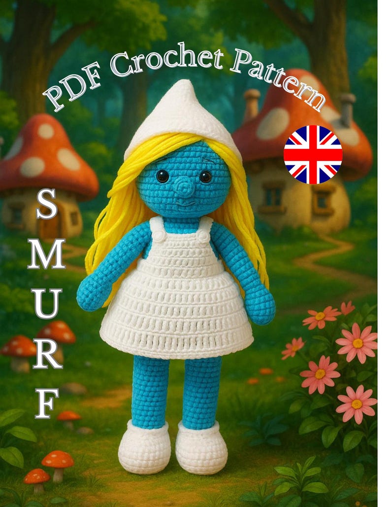 Smurfette Crochet Doll Pattern: Amigurumi PDF Tutorial (30cm Tall) - Etsy