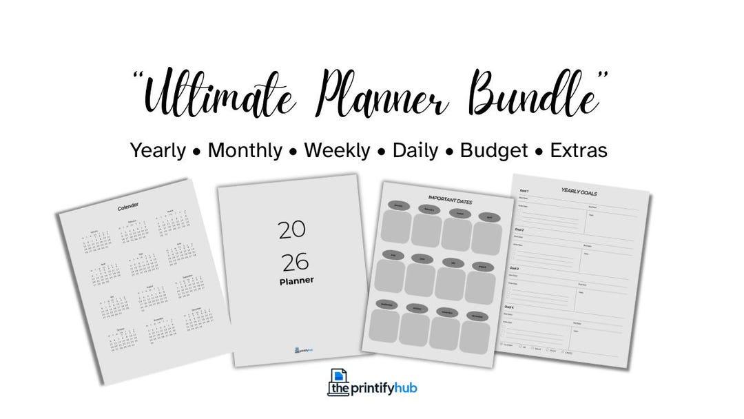 Ultimate Printable Planner Bundle | Yearly, Monthly, Weekly, Daily ...