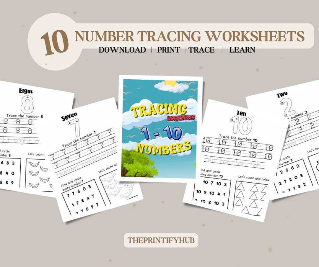 Number Tracing and Spelling Worksheets | Preschool & Kindergarten ...