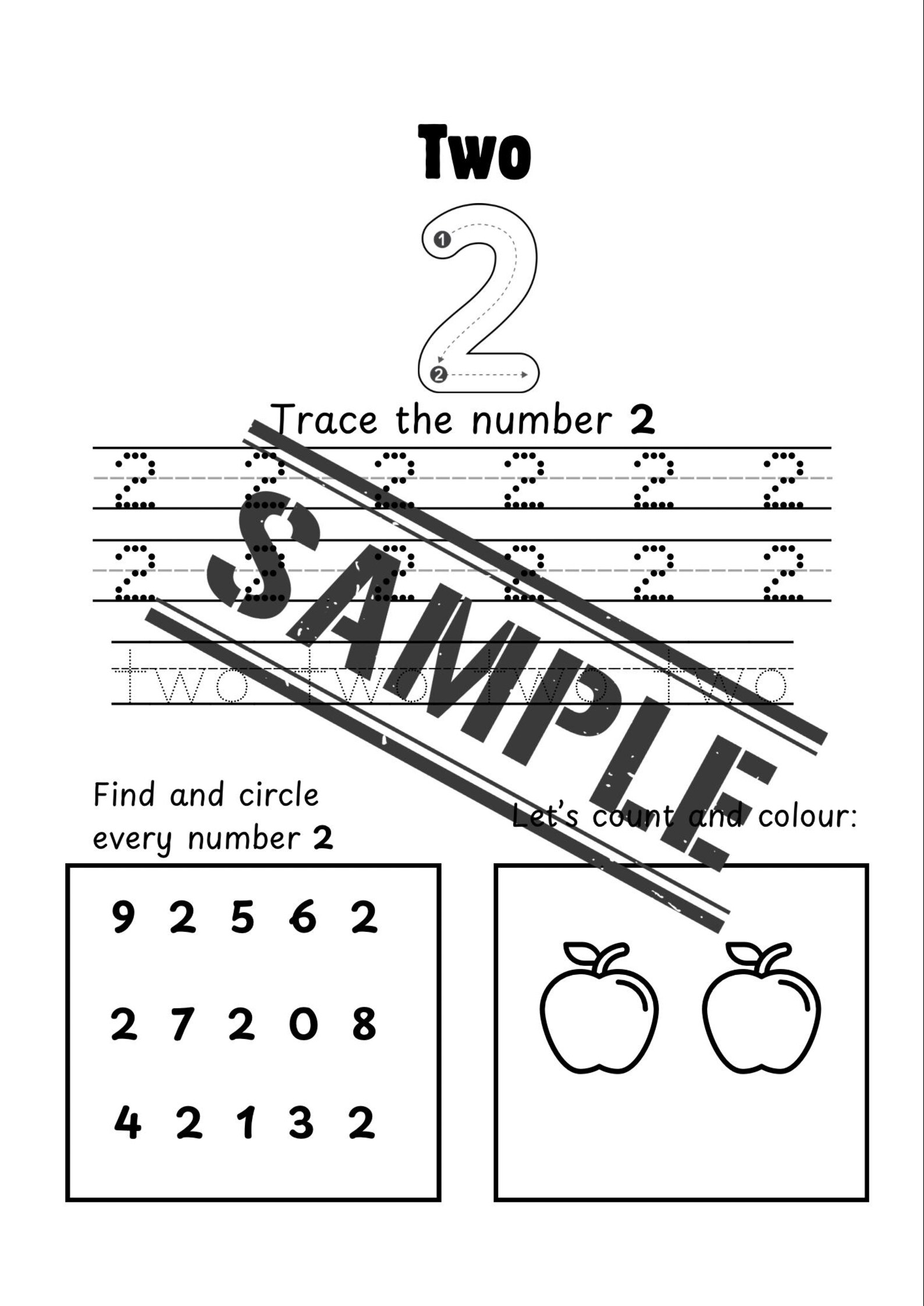 Number Tracing and Spelling Worksheets | Preschool & Kindergarten ...