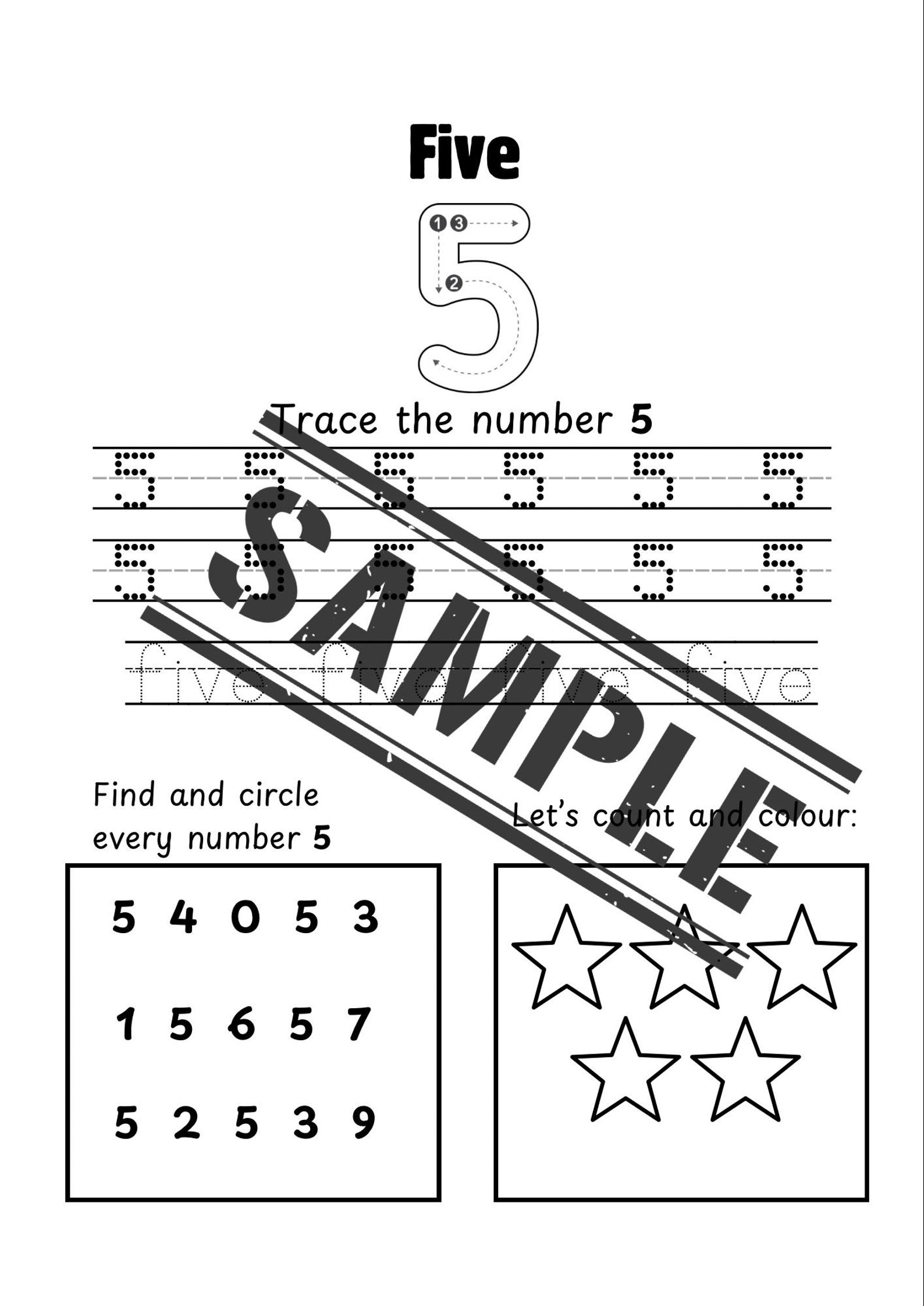 Number Tracing and Spelling Worksheets | Preschool & Kindergarten ...