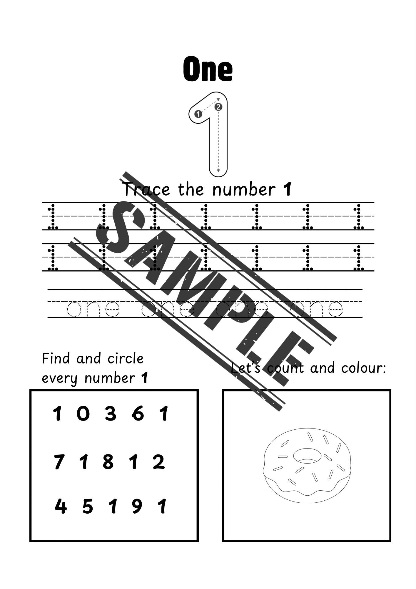 Number Tracing and Spelling Worksheets | Preschool & Kindergarten ...