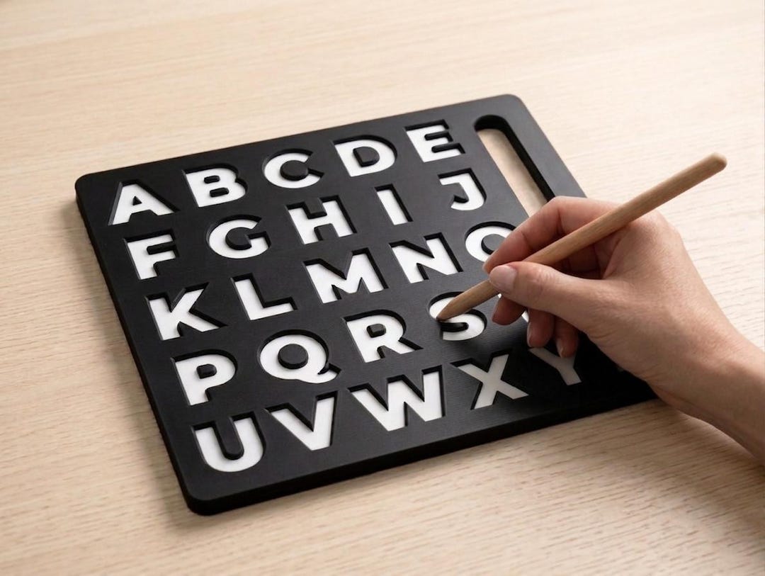 Letter Board With Recessed Letters (ENG) for Nonspeakers, Stencil ...