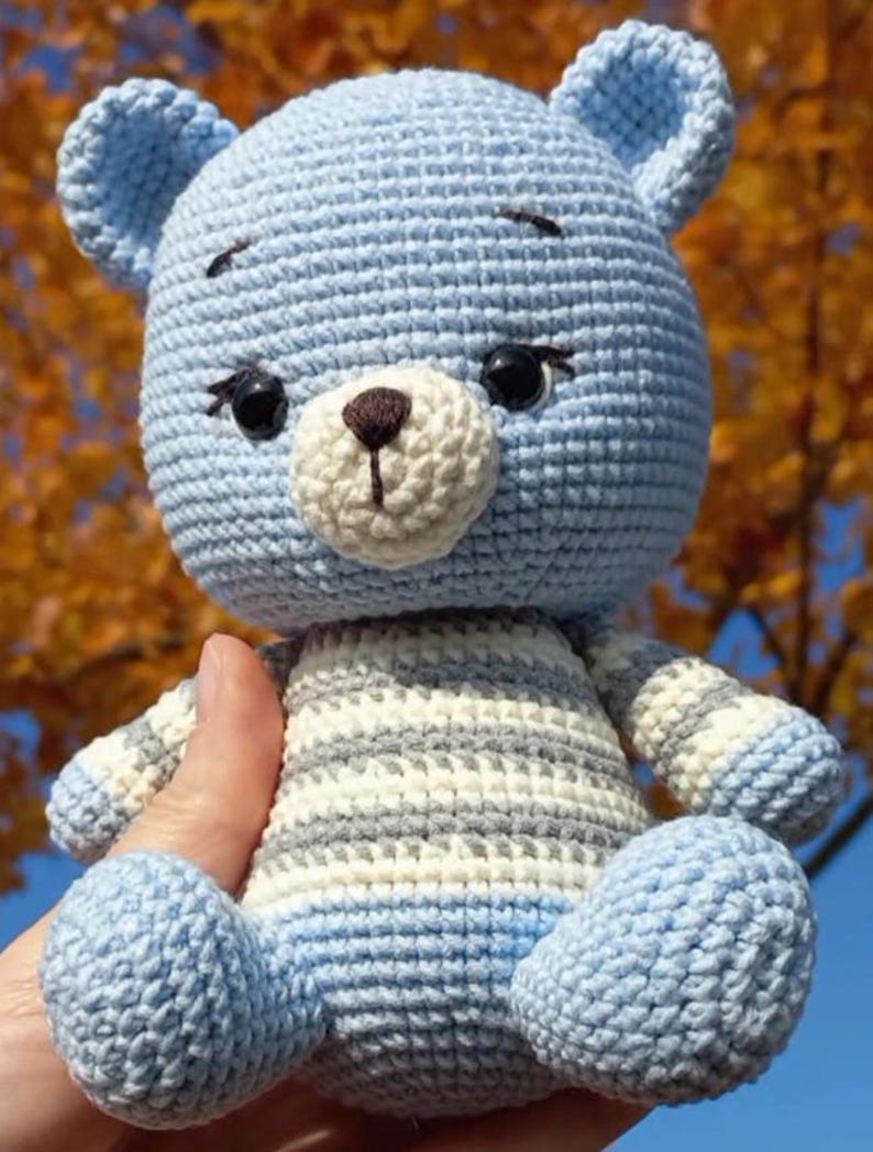 Cute Bear Crochet Pattern PDF, Amigurumi Teddy Bear Pattern, Stuffed ...