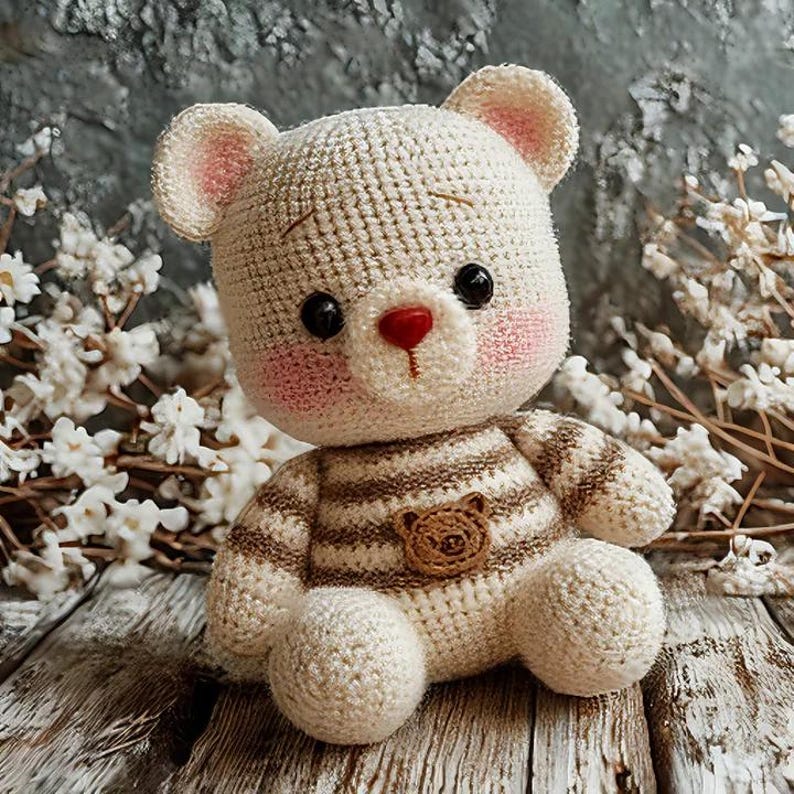 Cute Bear Crochet Pattern PDF, Amigurumi Teddy Bear Pattern, Stuffed ...