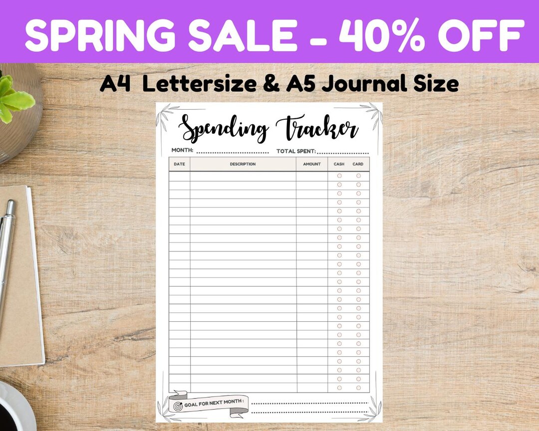PRINTABLE Expense Tracker, Digital Expense Tracker, Spending Tracker ...