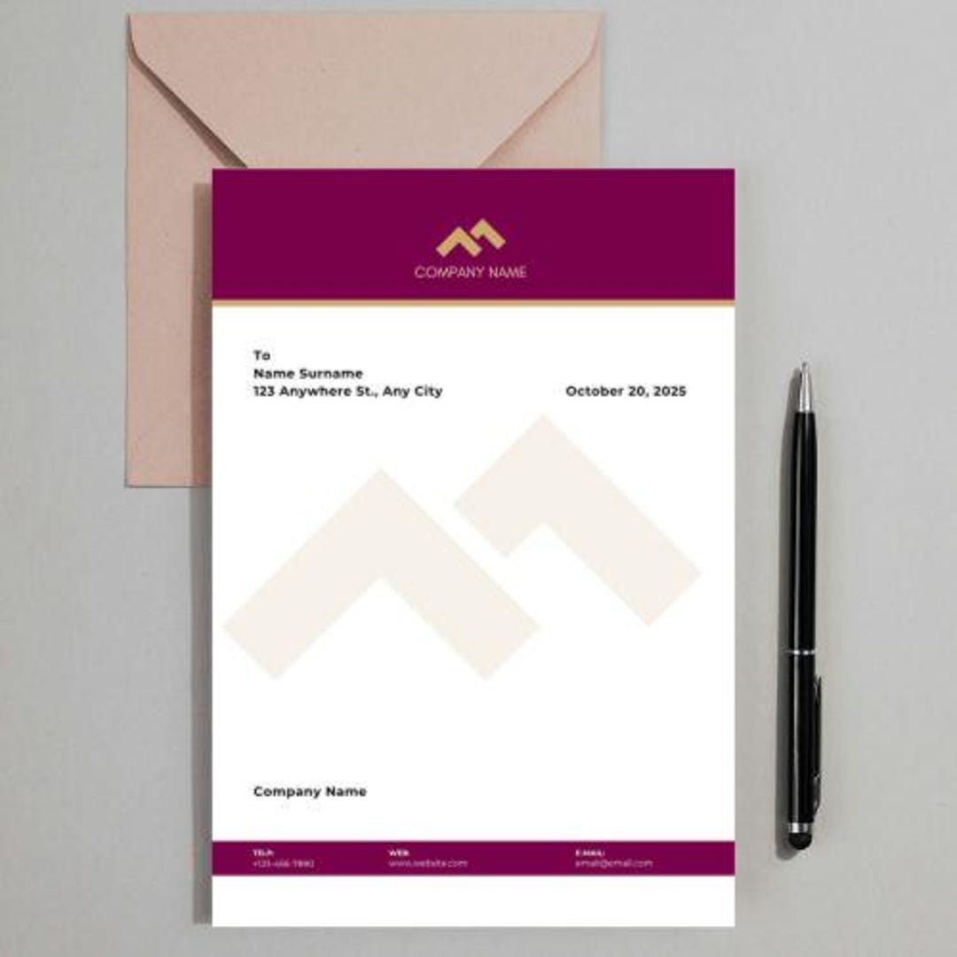 Professional Letterhead | Customizable Template - Etsy