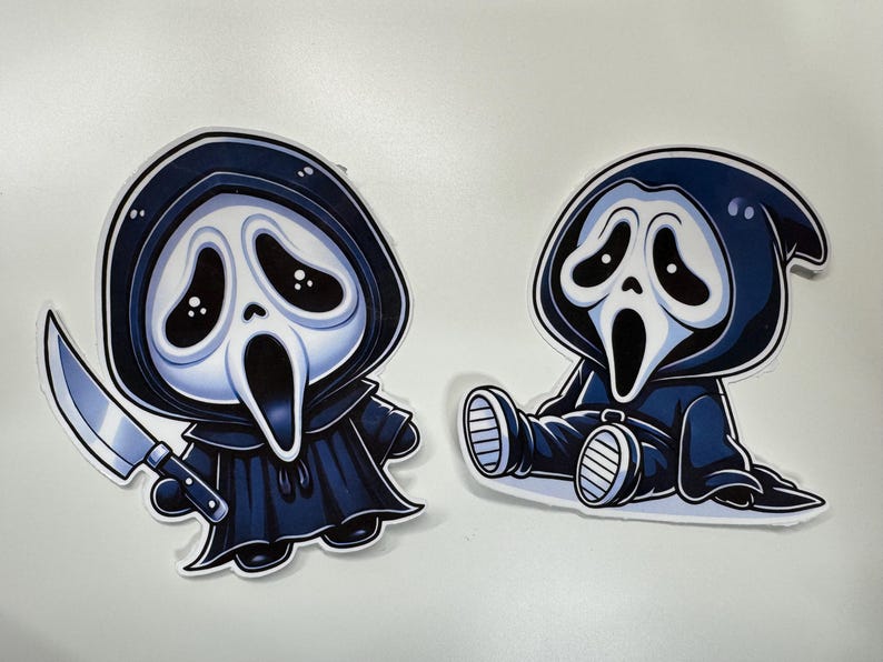 Ghostface-inspired - Chibi Horror Sticker - Etsy
