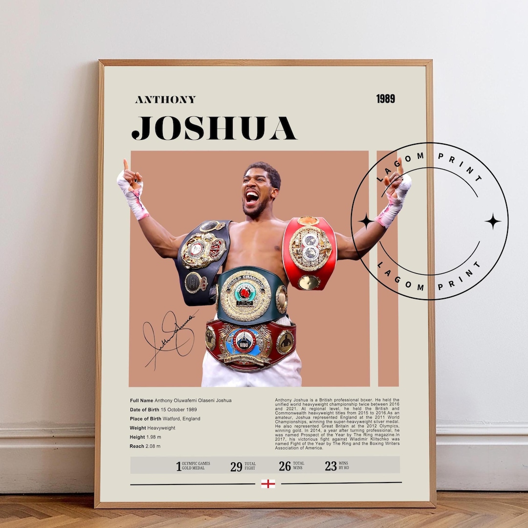 Anthony Joshua Poster, Boxing Poster, Sports Poster, Motivational ...