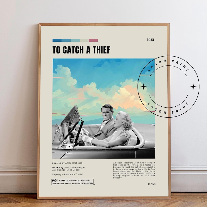 To Catch a Thief Movie Poster: Minimalist Noir Film Print - Etsy