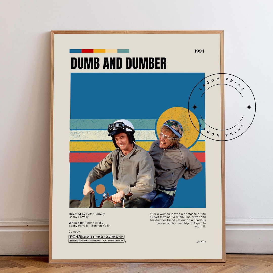 Dumb and Dumber Poster, Comedy Movie Wall Art, Jim Carrey Print, 90s ...
