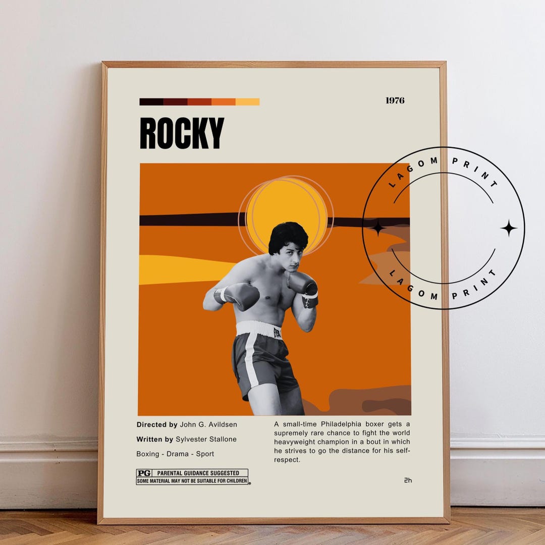 Rocky Inspired Poster, Retro Boxing Movie Art Print, Vintage ...