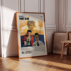 Fight Club Poster, Tyler Durden Wall Art, Cult Movie Print, 90s Film ...